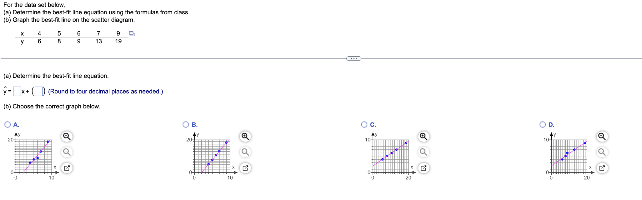 Solved For the data set below, (a) Determine the best-fit | Chegg.com