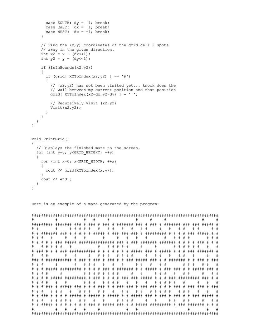 Convert following C ++ maze program into MIPS | Chegg.com