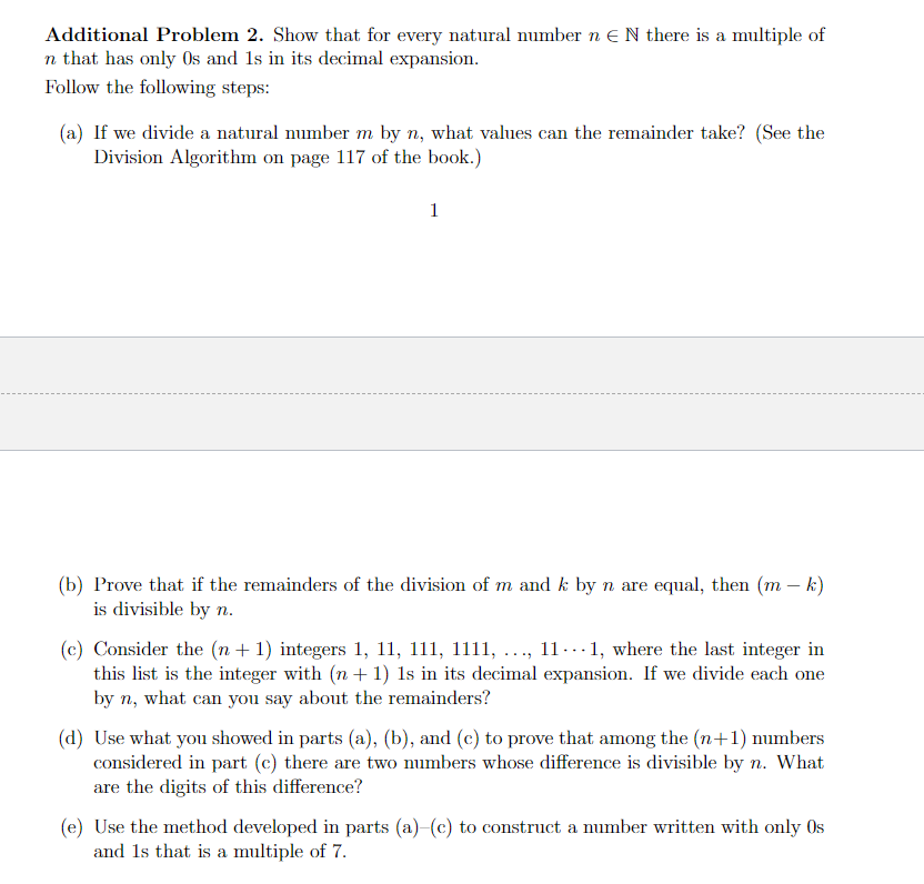 Solved Additional Problem 2. Show that for every natural | Chegg.com