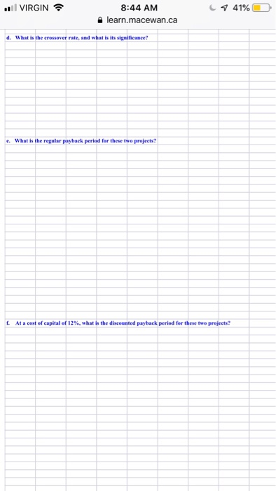 Solved 8:44 AM learn.macewan.ca ·'11 VIRGIN令 Espected not | Chegg.com