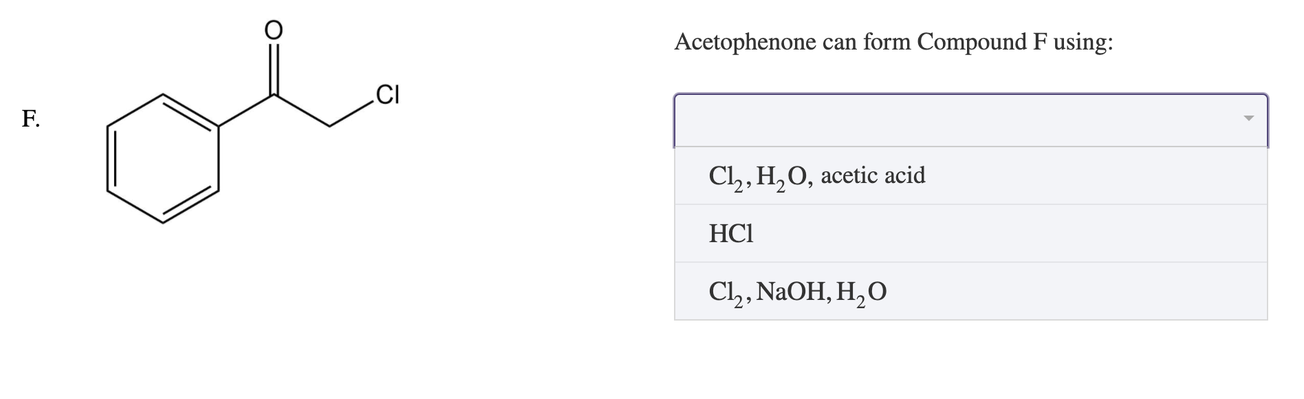 Solved Identify the reagent that can convert acetophenone | Chegg.com