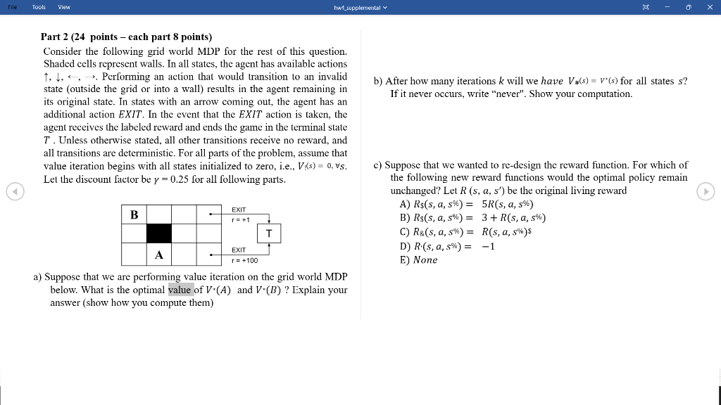 Solved Part 2 (24 points - each part 8 points) Consider the | Chegg.com