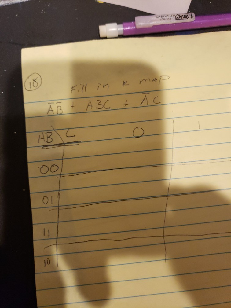 Solved RC Pencil Fill in ĀŘ + ABC k map & AC ABCO | Chegg.com