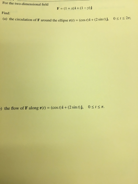 Solved For the two-dimensional field Find: (a) the | Chegg.com