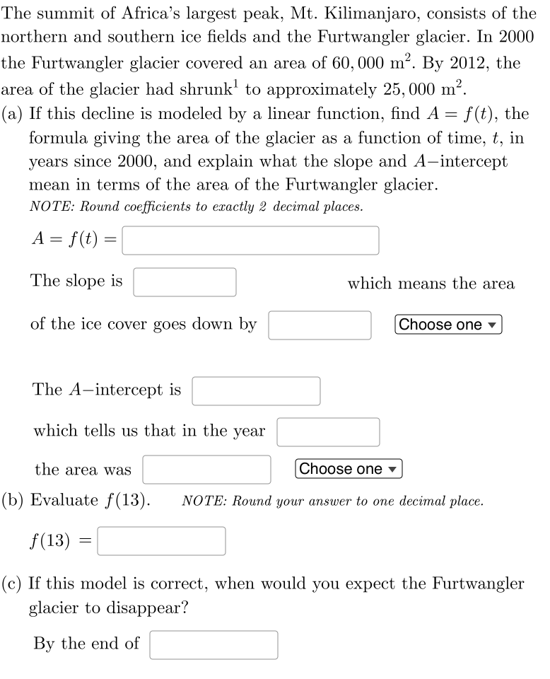 Solved The summit of Africa's largest peak, Mt. Kilimanjaro, | Chegg.com