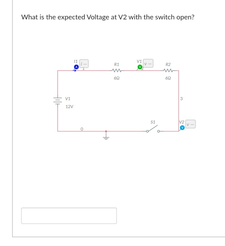 Solved What is the expected Voltage at V2 with the switch | Chegg.com