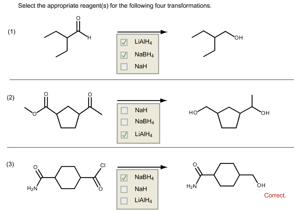 Solved Select the appropriate reagent(s) for the following | Chegg.com