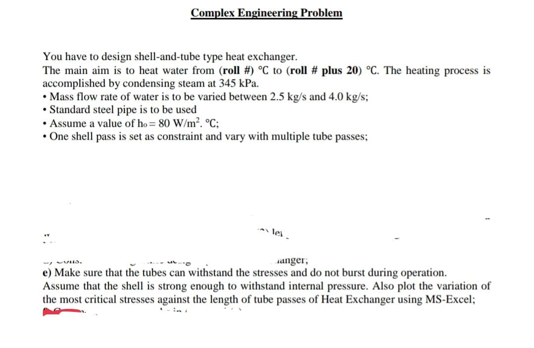 Solved Complex Engineering Problem You have to design | Chegg.com