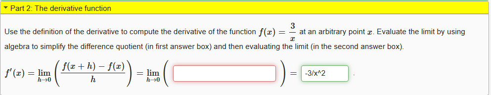 Solved Part 2: The derivative functionUse the definition of | Chegg.com