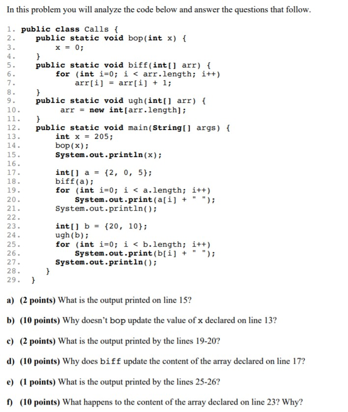 Solved In this problem you will analyze the code below and | Chegg.com