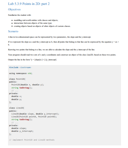 Solved Lab 5.3.9 Points in 2D: part 2 Objectives Familiarize | Chegg.com