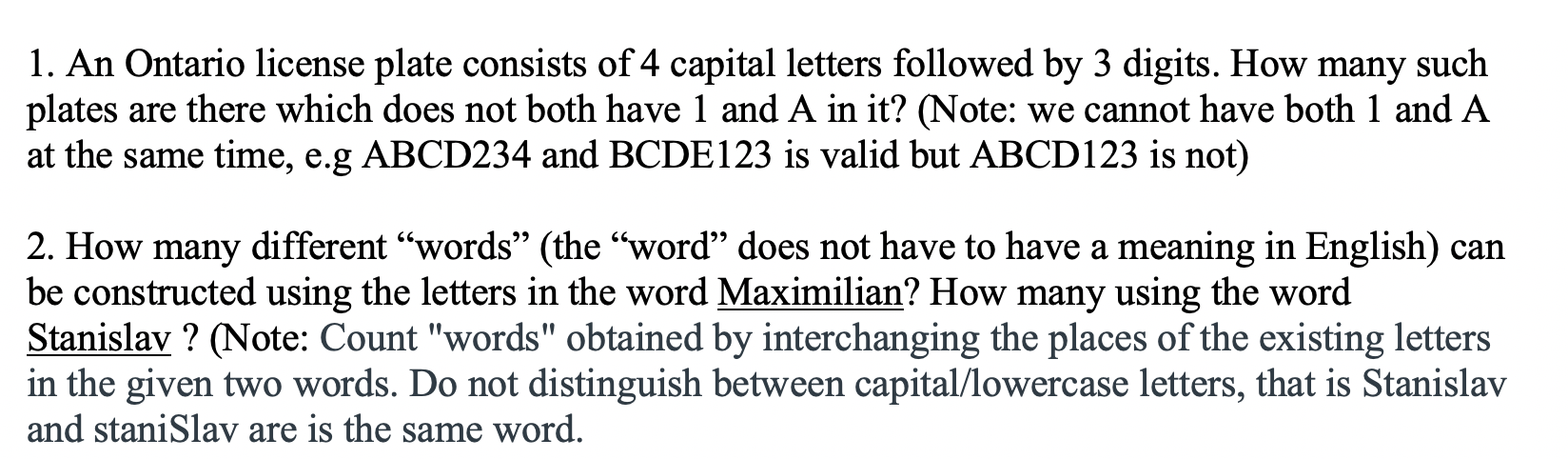 Solved Course name: Intro to Combinatorics Please solve all | Chegg.com
