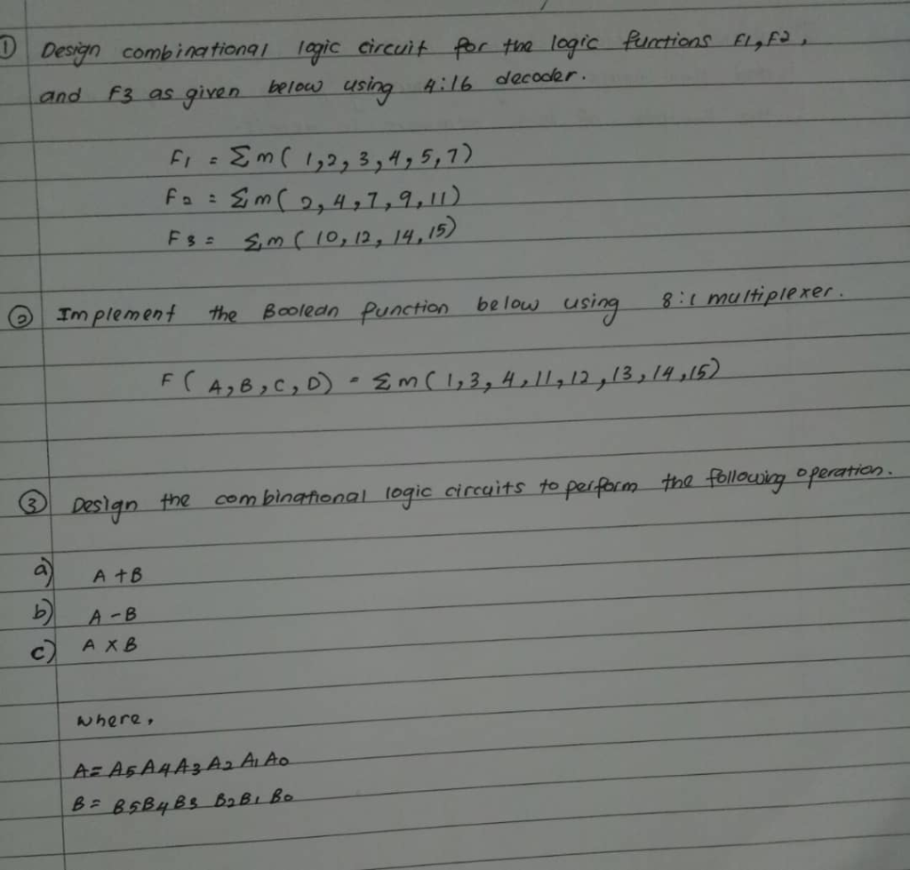 Solved D functions FL2F2 Design combinational logic circuit | Chegg.com