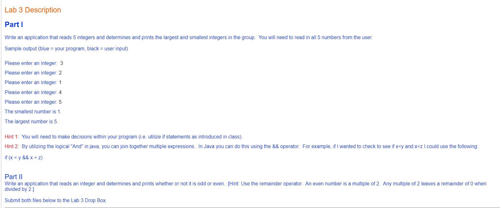Solved Lab 3 Description Part 1 Write an application that | Chegg.com