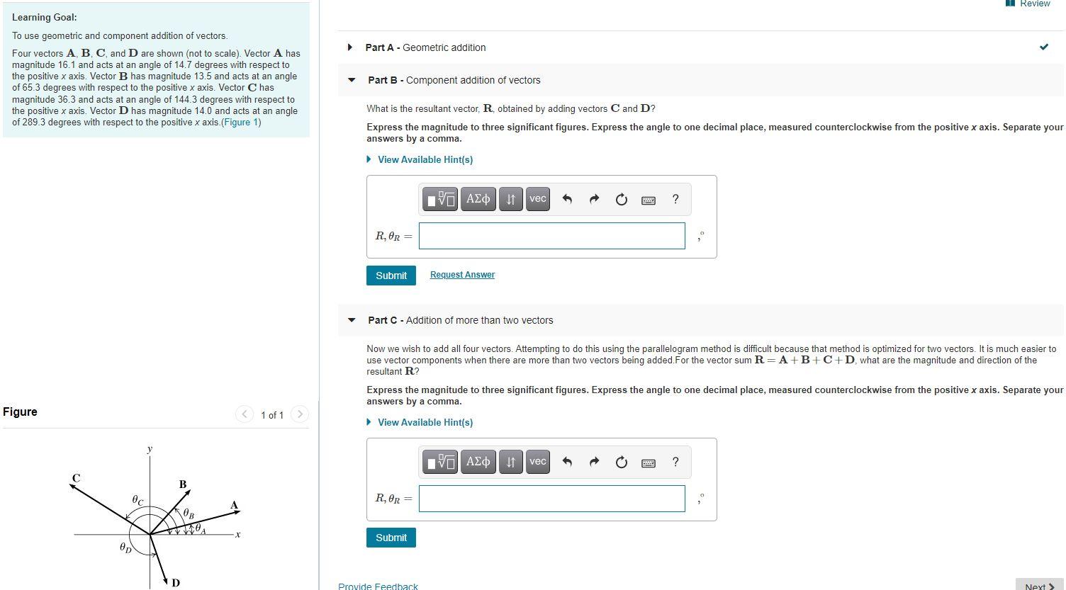 Solved 1 Review Part A - Geometric addition Learning Goal: | Chegg.com