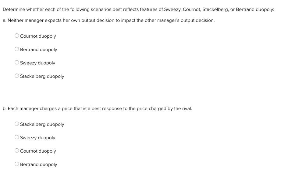 Solved Determine whether each of the following scenarios | Chegg.com