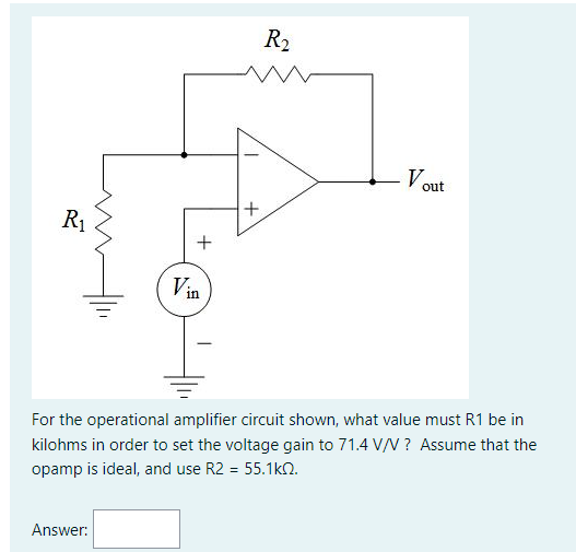 Solved For the operational amplifier circuit shown, what | Chegg.com