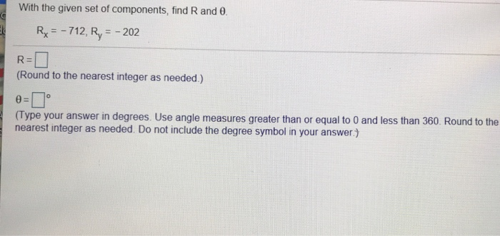 Solved With the given set of components, find R and e R712, | Chegg.com