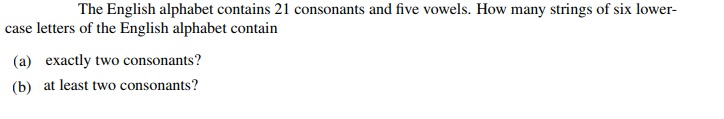 Solved The English alphabet contains 21 consonants and five | Chegg.com