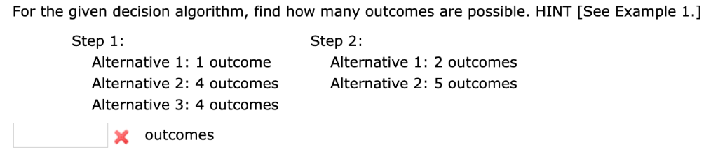 Solved For the given decision algorithm, find how many | Chegg.com