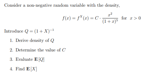 Solved Consider a non-negative random variable with the | Chegg.com