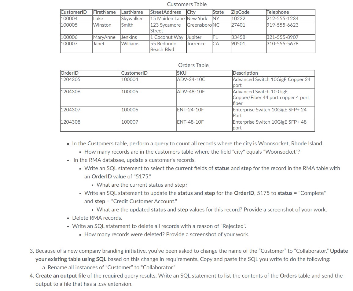 Solved NEEDING HELP WITH PROJECT IN SQL. Due to the Length, | Chegg.com