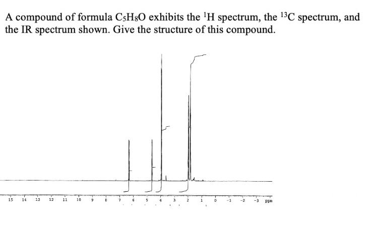 Solved A compound of formula CsH80 exhibits the 'H spectrum, | Chegg.com
