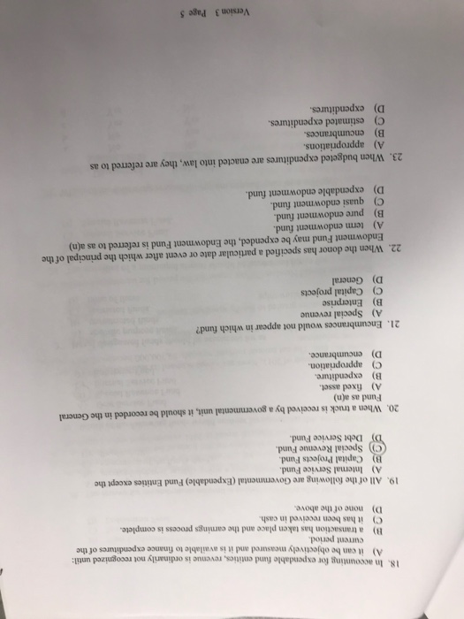 Solved 18. In accounting for expendable fund entities, | Chegg.com