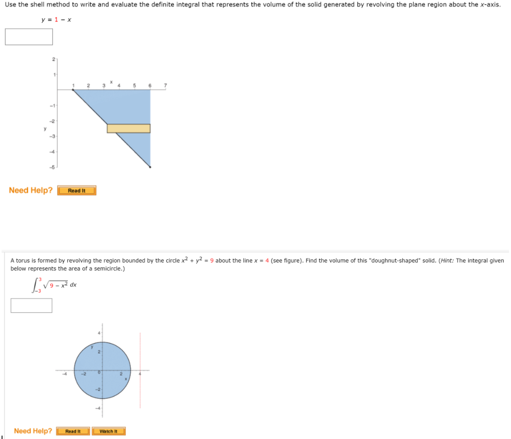 Solved Use the shell method to write and evaluate the | Chegg.com