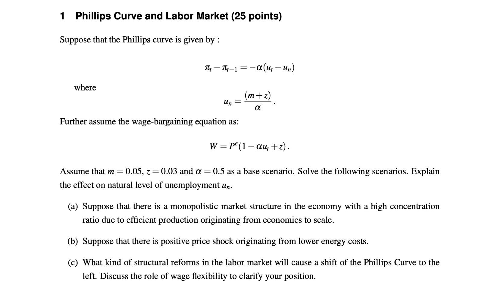 Solved Suppose that the Phillips curve is given by : πt | Chegg.com