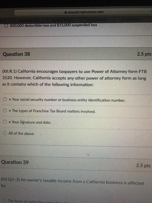 Solved a smcod.instructure.com deductible loss and d loss | Chegg.com