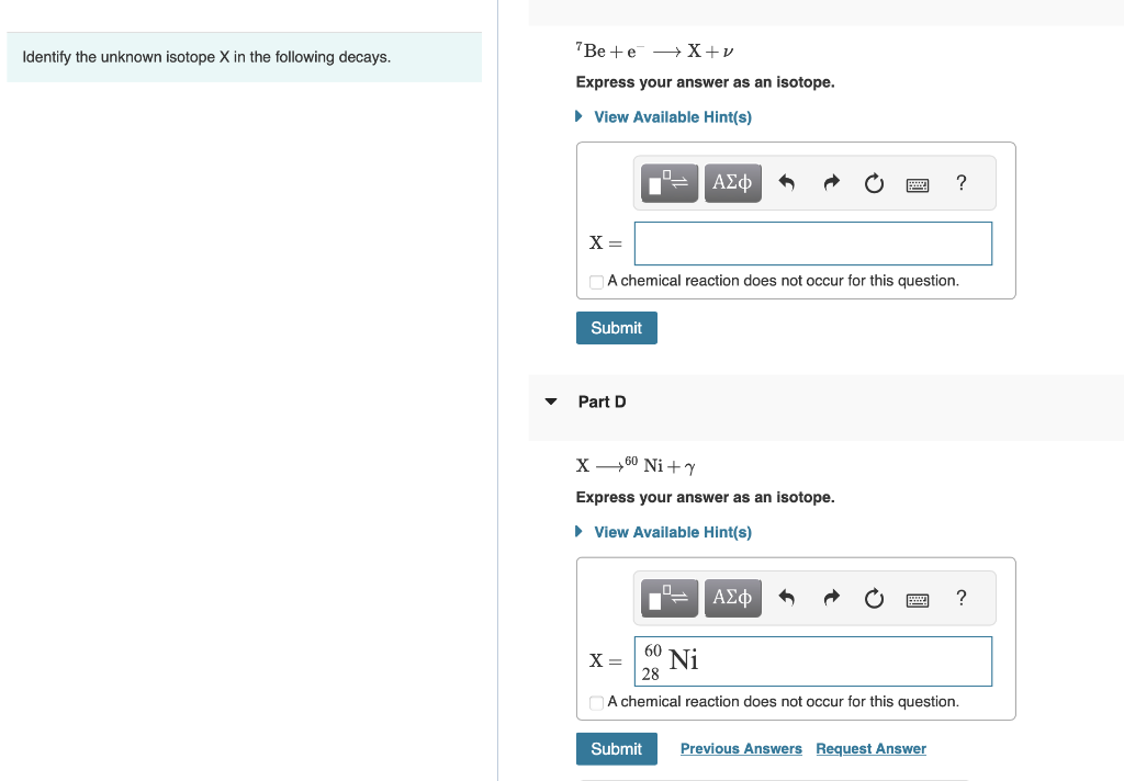 Solved Identify the unknown isotope X in the following | Chegg.com