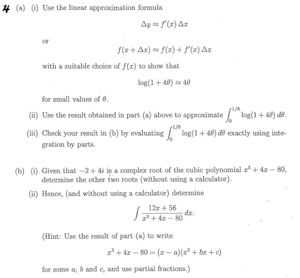 Solved (a) (i) Use the linear approximation formula | Chegg.com