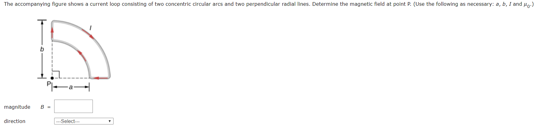 Solved The accompanying figure shows a current loop | Chegg.com