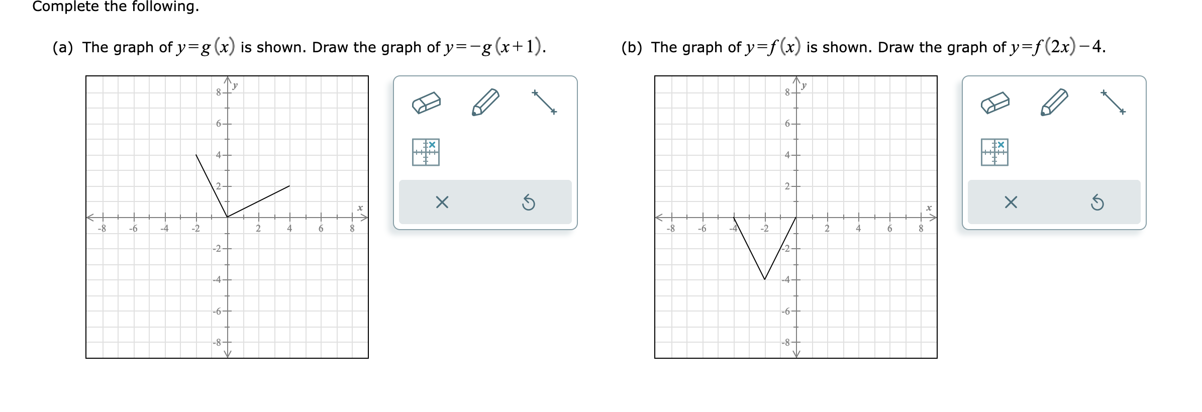 Solved Transforming the graph of a function using more than | Chegg.com