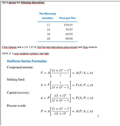 Solved Q1) A person has following alternatives. If the | Chegg.com