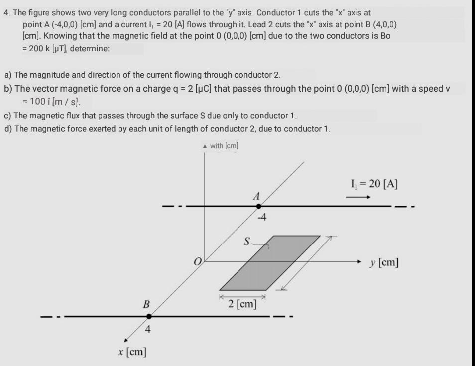 4. The figure shows two very long conductors parallel | Chegg.com