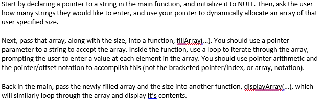 Solved Start by declaring a pointer to a string in the main | Chegg.com