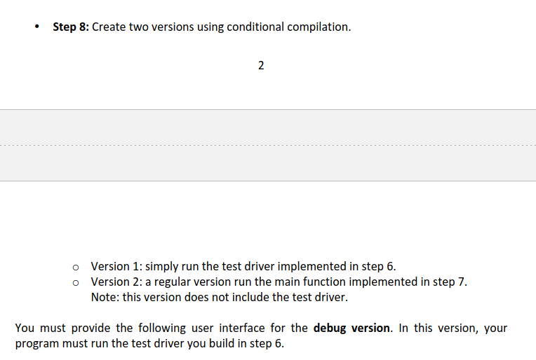 Solved Step 3: Design and implement a function that | Chegg.com
