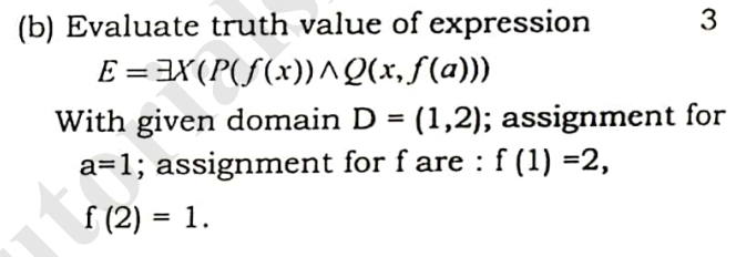 Solved == = (b) Evaluate truth value of expression 3 | Chegg.com