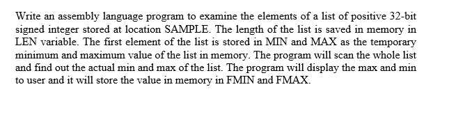 Solved Write an assembly language program to examine the | Chegg.com