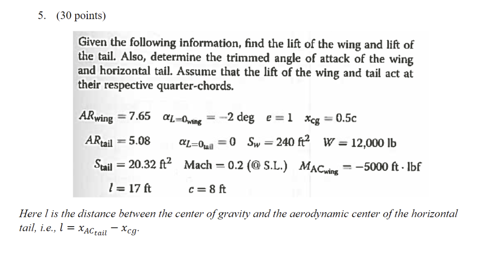 Solved 5. (30 points) Given the following information, find | Chegg.com