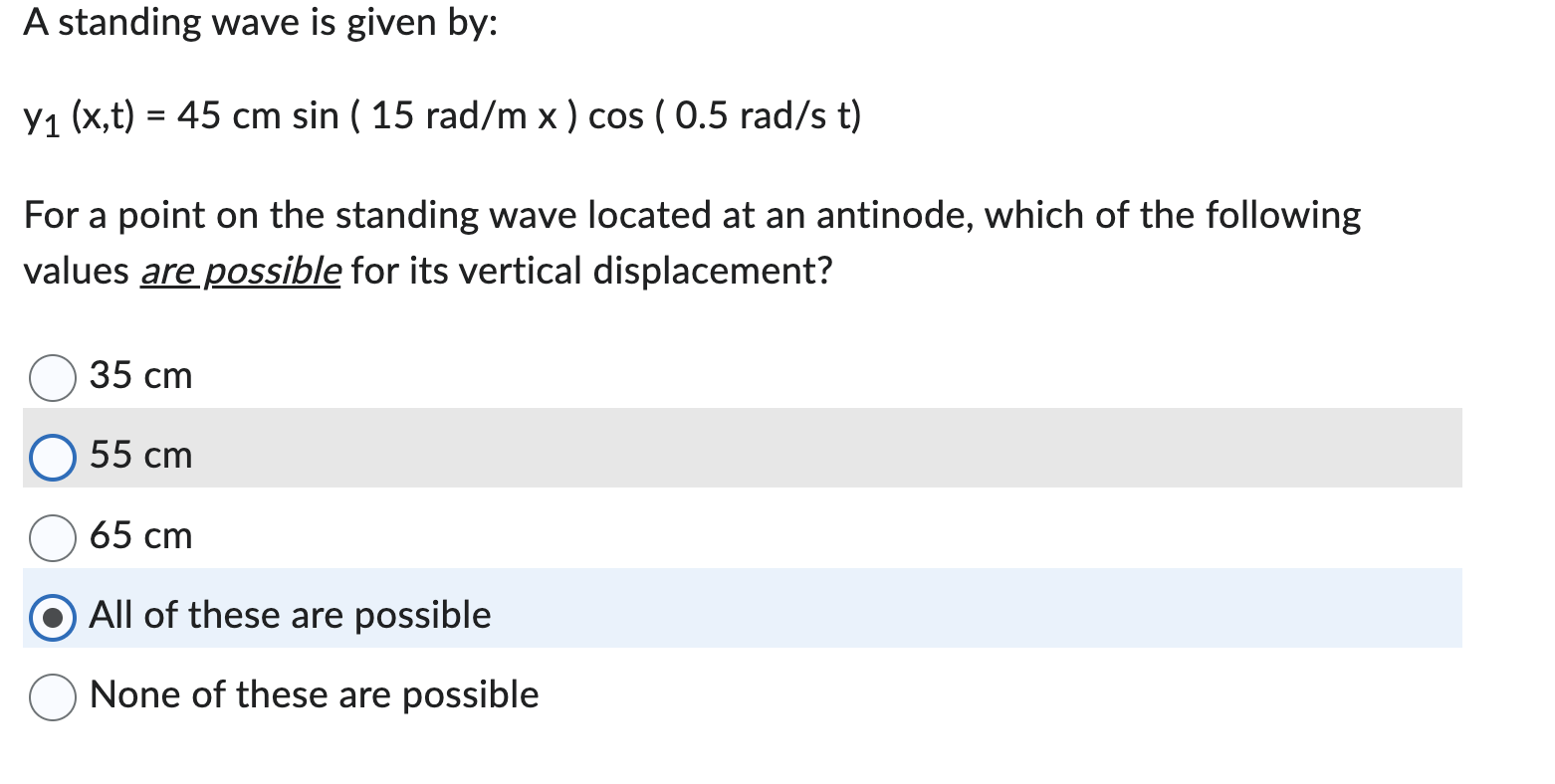 Solved A standing wave is ﻿given | Chegg.com