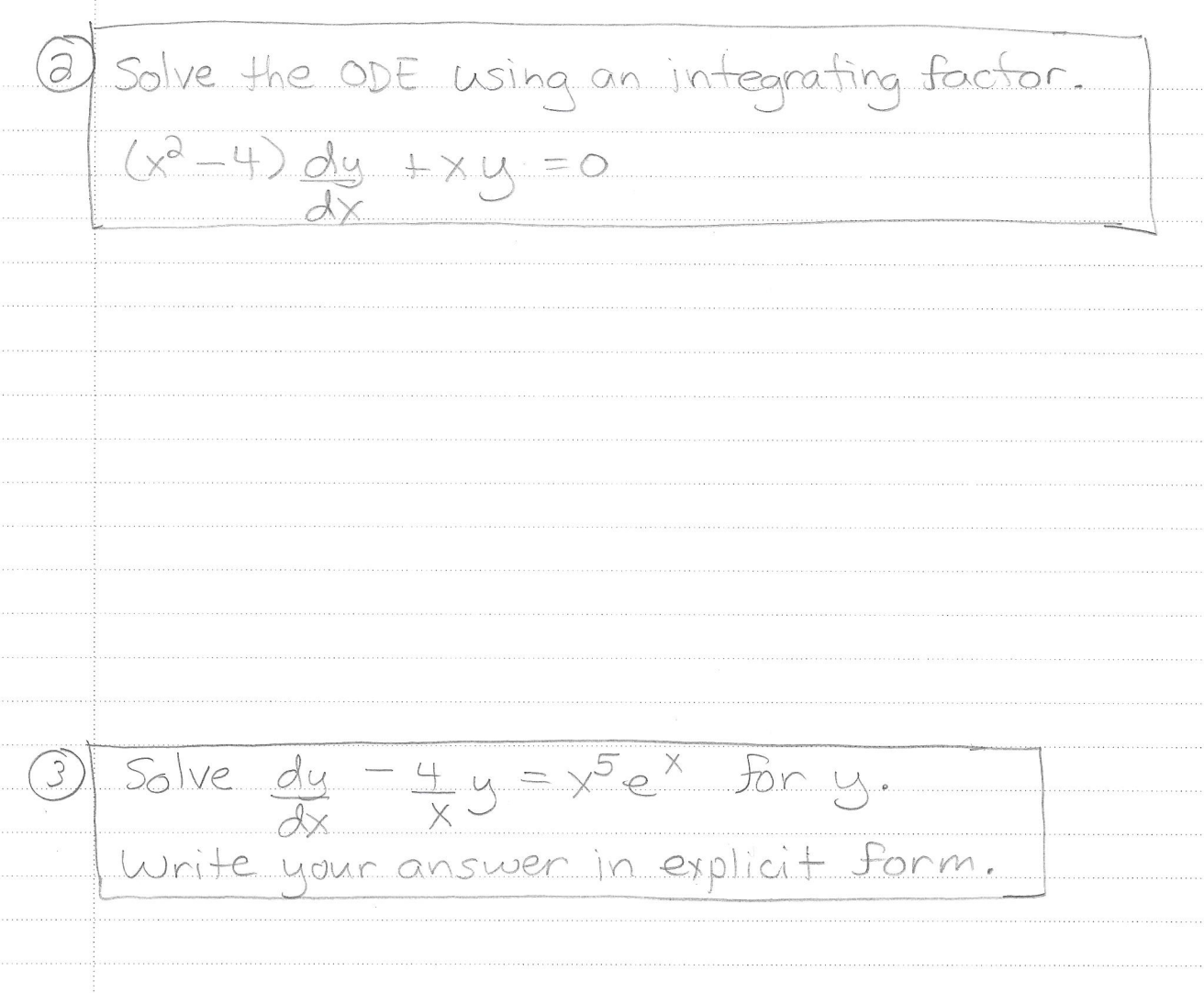 Solved 2 Solve The Ode Using An Integrating Factor 8596