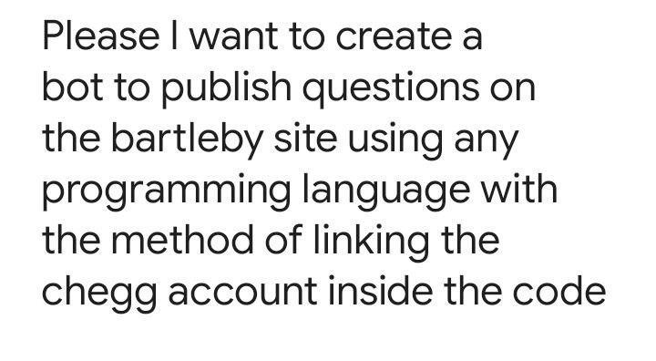 Solved Please help me to write code in any programming | Chegg.com