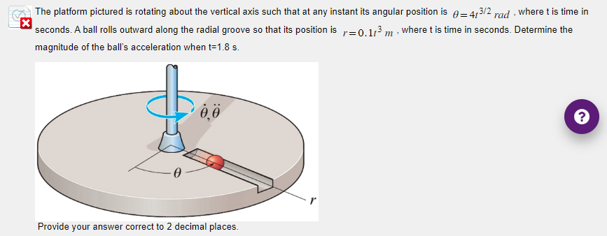 Solved The platform pictured is rotating about the vertical | Chegg.com