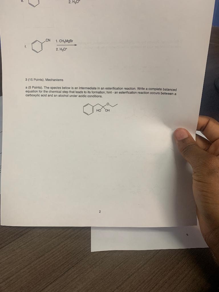 Solved 3. a (5 Points). The species below is an intermediate | Chegg.com