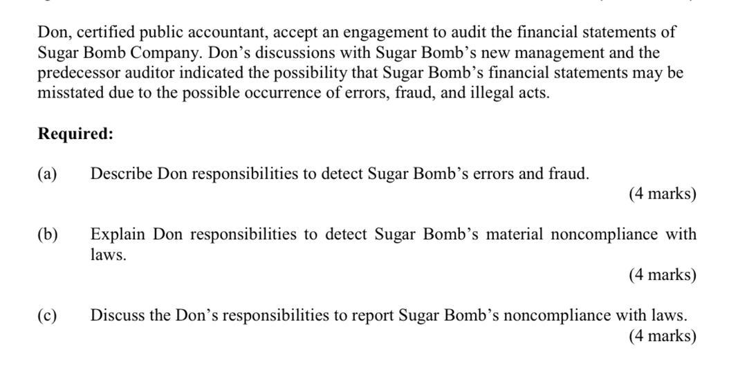 Solved Don, certified public accountant, accept an | Chegg.com