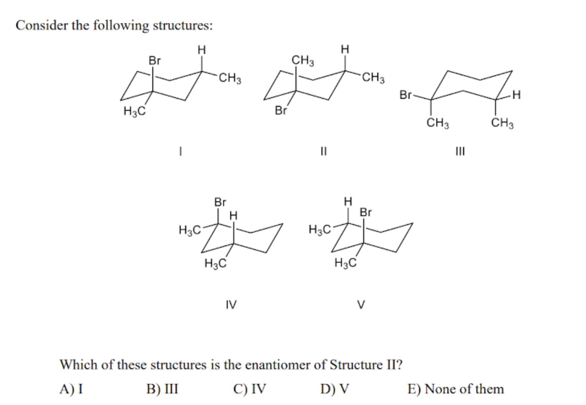 Solved Consider the following structures: I II IV v Which of | Chegg.com