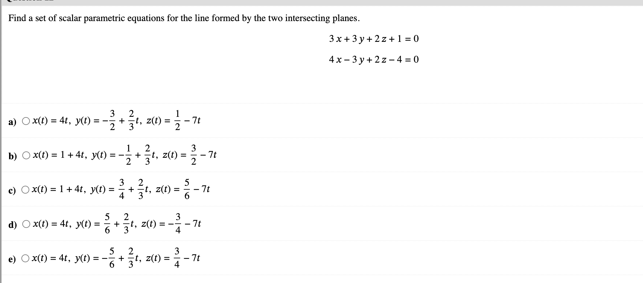 Solved Find a set of scalar parametric equations for the | Chegg.com